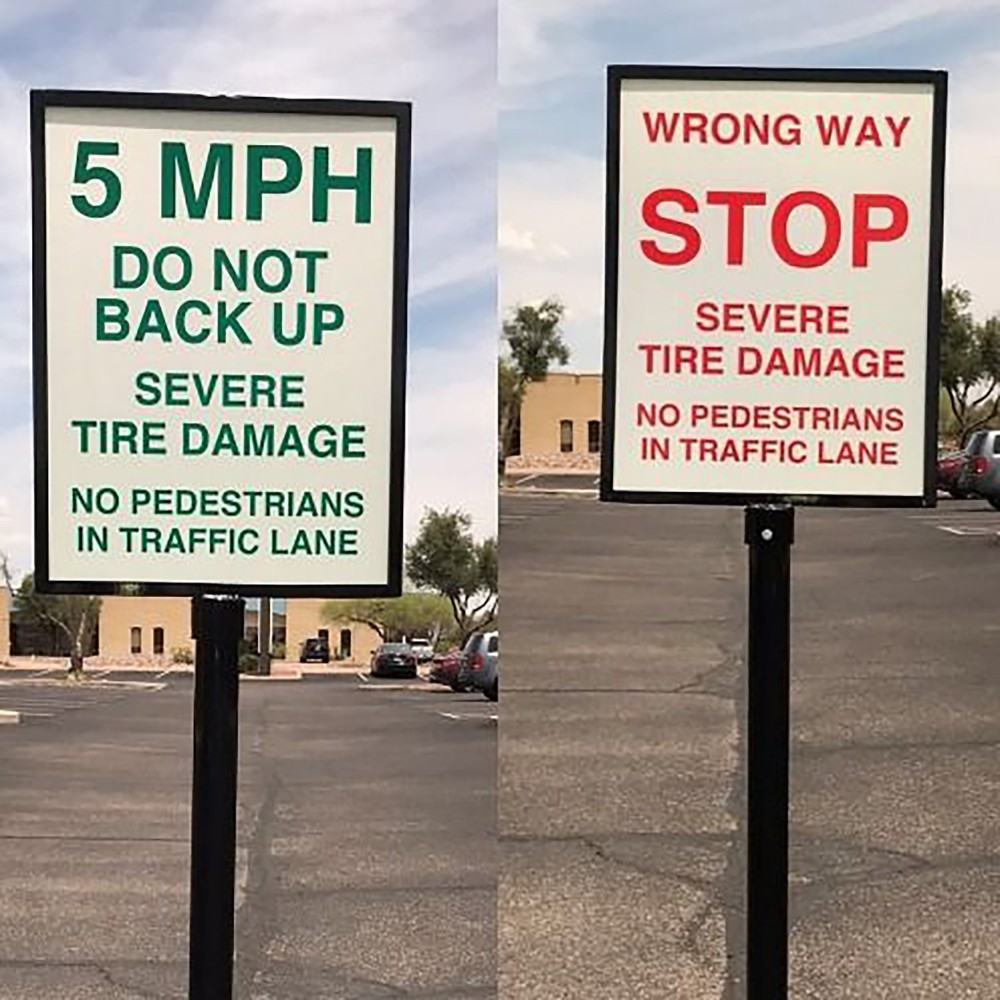 Road Blade 18" x 24" Aluminum 2-Sided "STOP DO NOT BACK UP" Warning ...