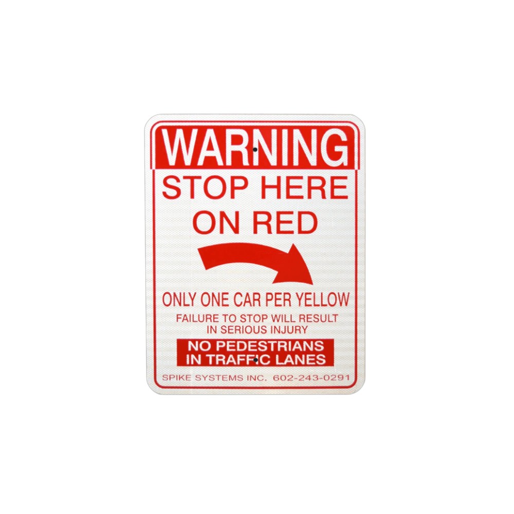 Spike Systems Warning Sign Kit with 30" Sign Post, Surface Mount Sign ...