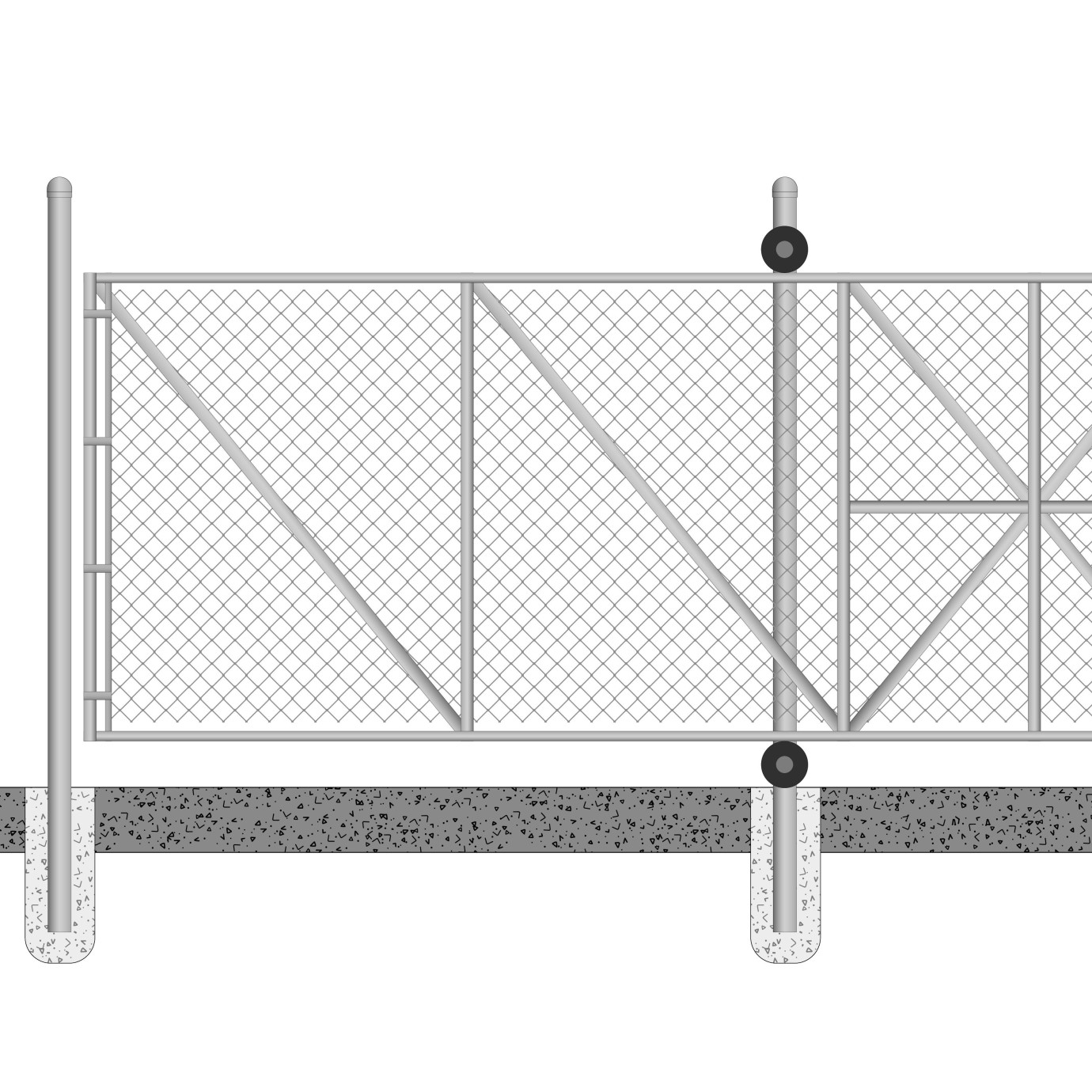 5' High x Custom Width Gate Opening Commercial Cantilever Sliding Gate ...