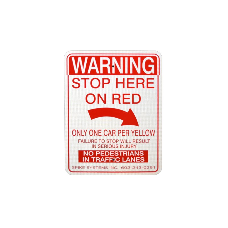 Spike Systems Warning Sign Kit with 30" Sign Post, Surface Mount Sign ...