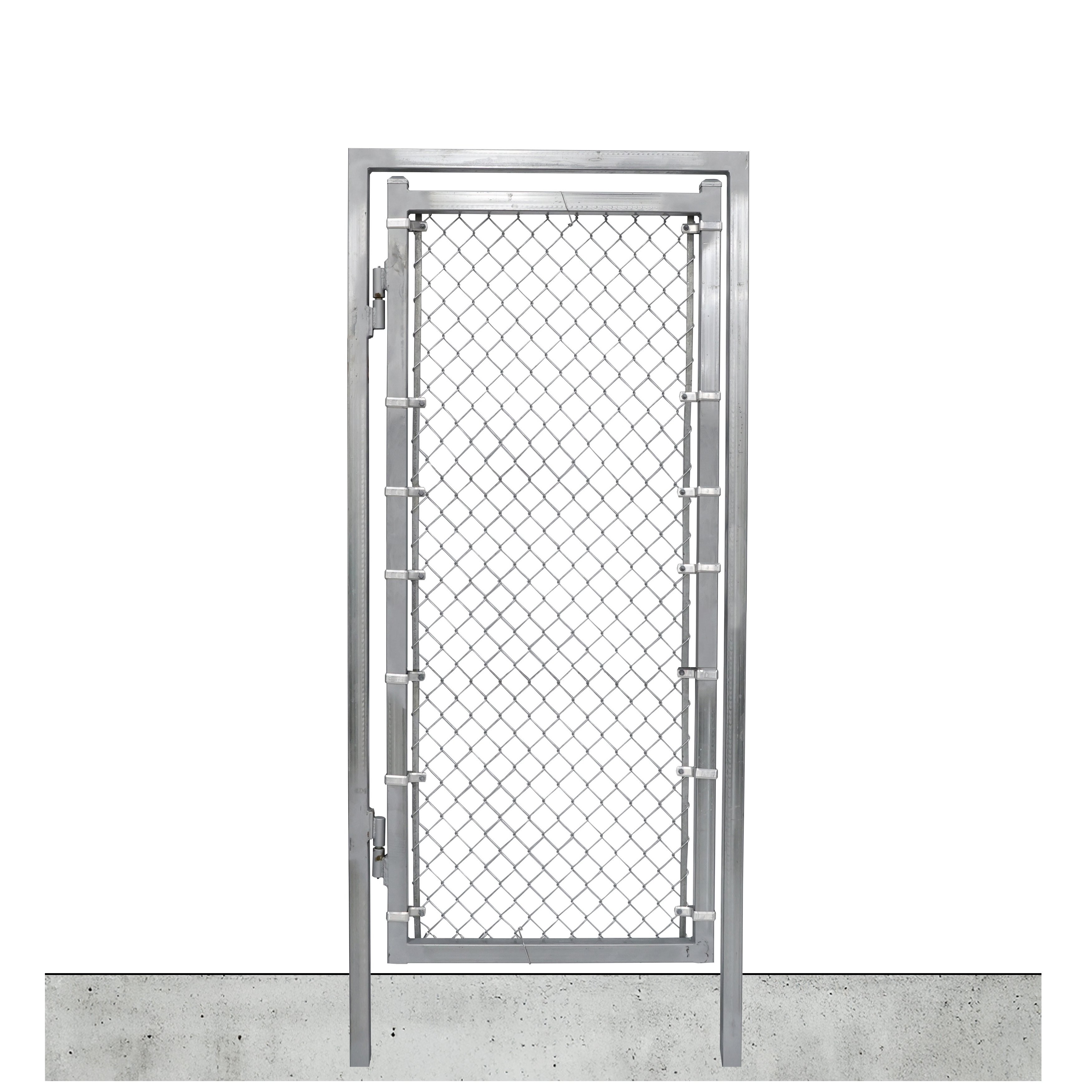 4' x 6' Prehung Chain Link In-Ground Mount Walk Gate Kit (Galvanized)