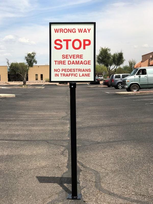 Road Blade 18" x 24" Aluminum 2-Sided "STOP DO NOT BACK UP" Warning ...