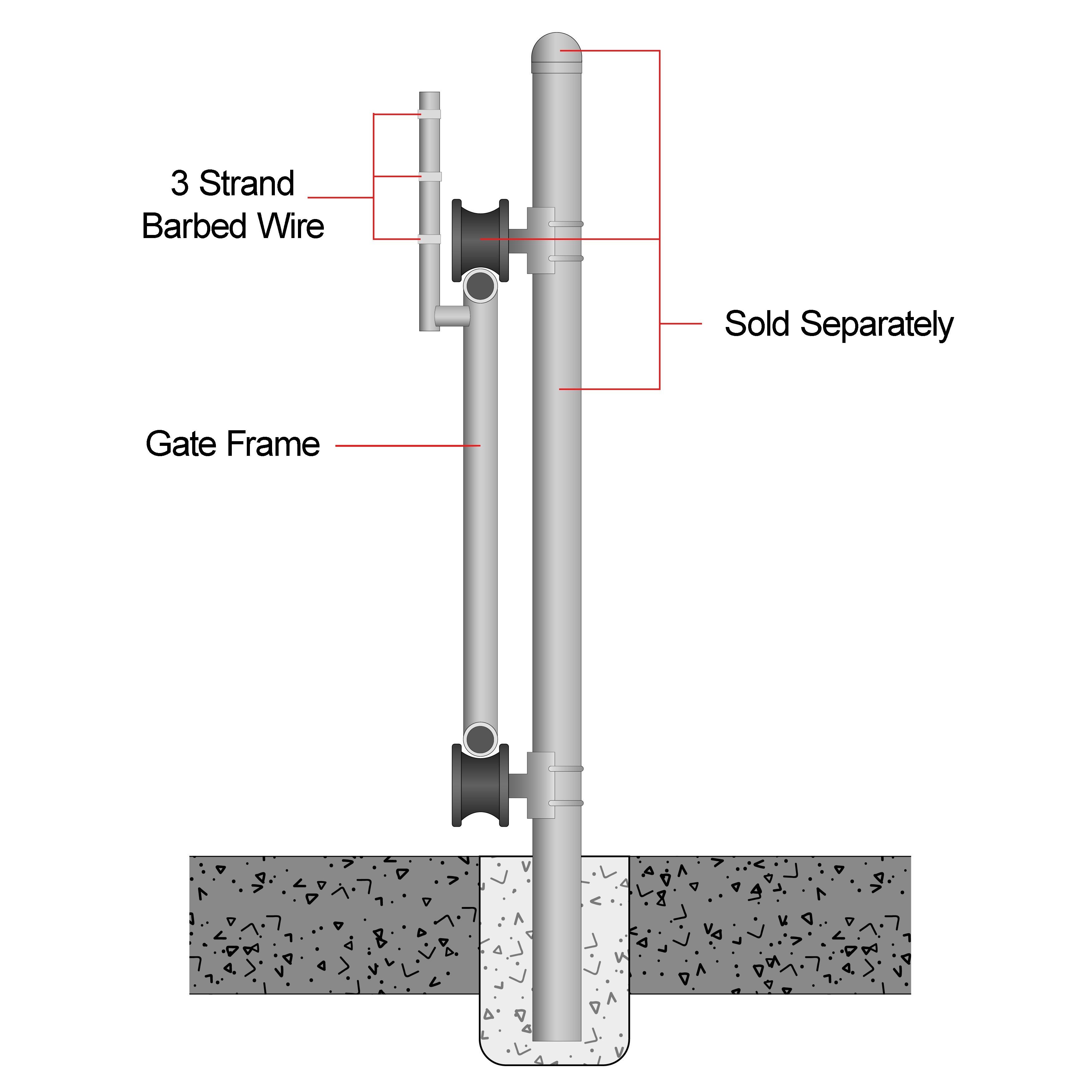 Cantilever Sliding Gate 4' High Plus 1' Barbed Wire x 10' Wide Gate ...