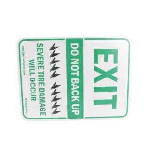 Roadshark Tiger Teeth 18" x 24" Aluminum "EXIT DO NOT BACKUP TIRE ...