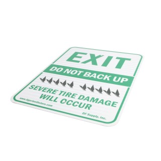 Roadshark Tiger Teeth 18" x 24" Aluminum "EXIT DO NOT BACKUP TIRE ...