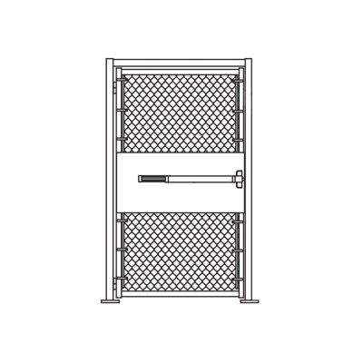 3' x 6' Prehung Chain Link Surface-Mount Walk Gate Kit with Panic Exit ...